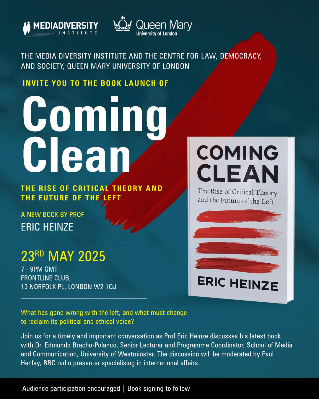 Book launch of Coming clean - Media Diversity Institute